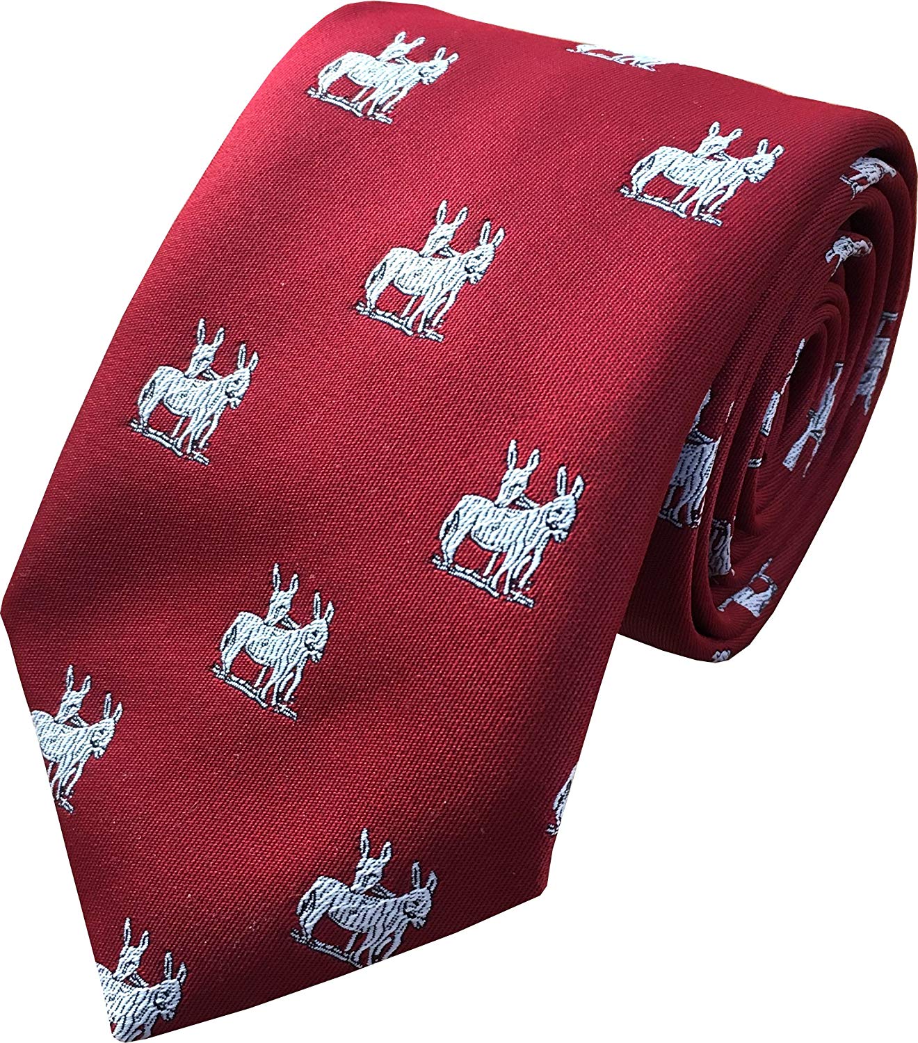 Men's Red Neck Tie with Donkey Motif - Clubties