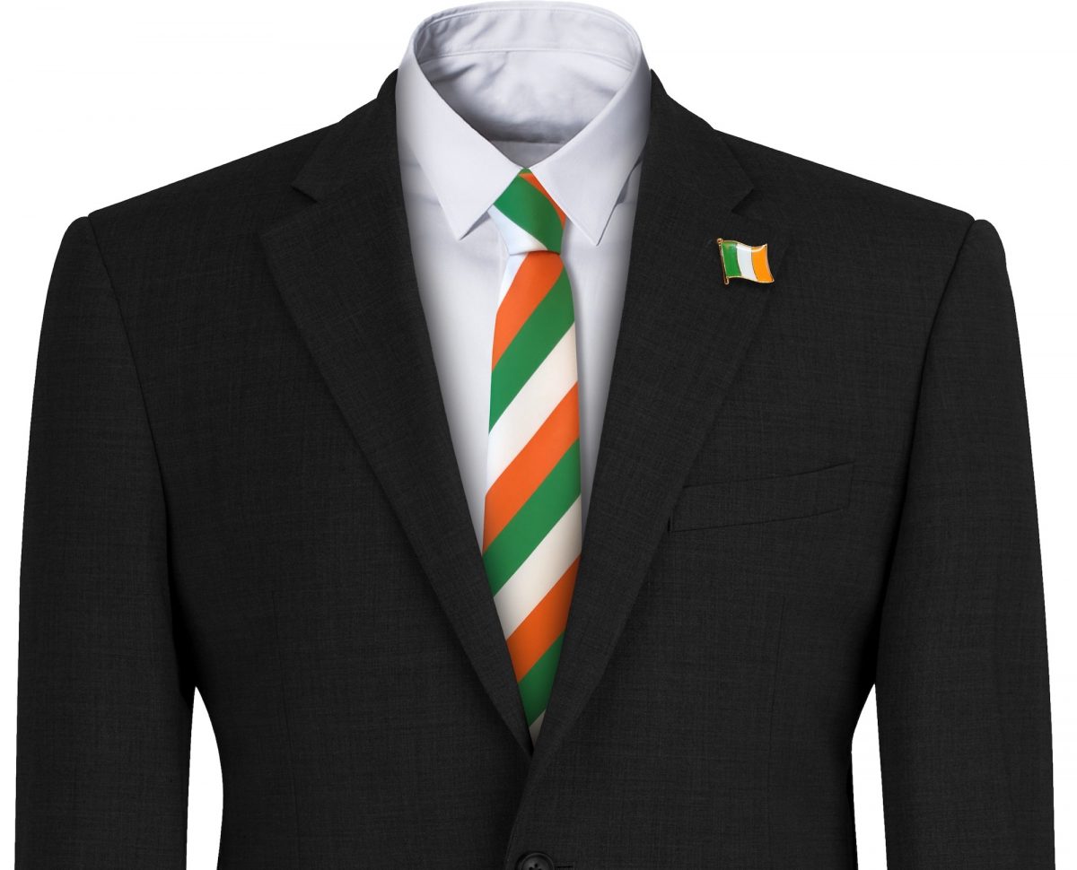 Irish Flag Striped Tie - Wrexham Club Ties Ltd