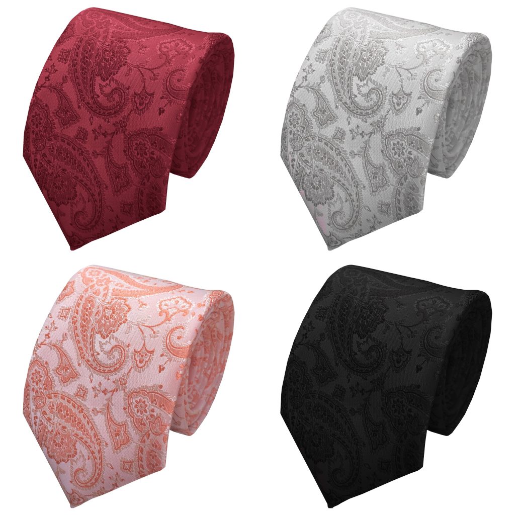 Men's High Quality Paisley Neck Ties with Optional Hanky - Wrexham Club ...