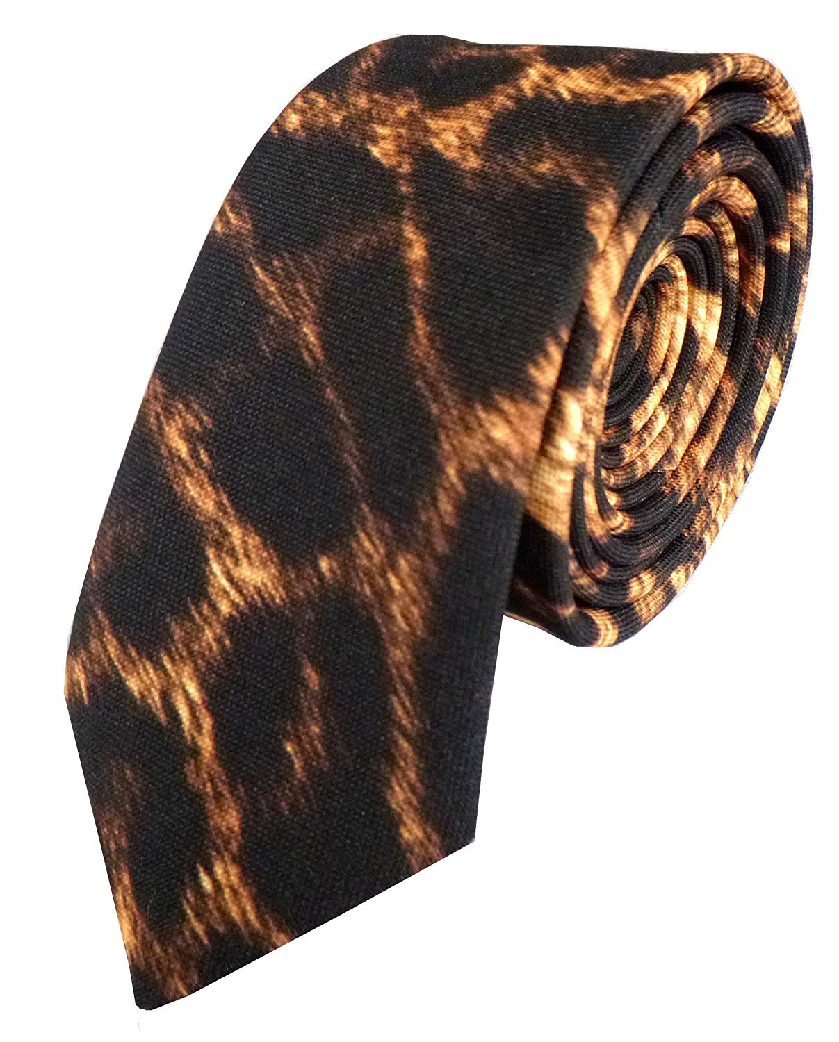 Leopard Print Skinny Tie – 100% Cotton – Wrexham Club Ties Ltd