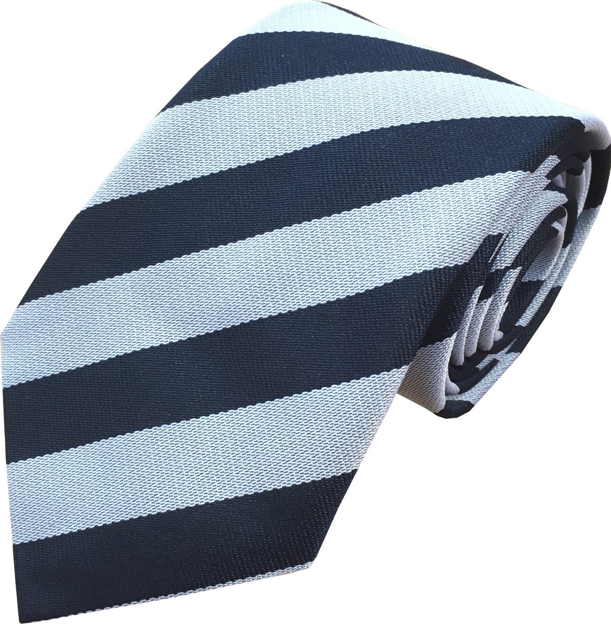 St Trinian's School Tie - Navy Blue and White (Silver) Iconic Fancy Dress