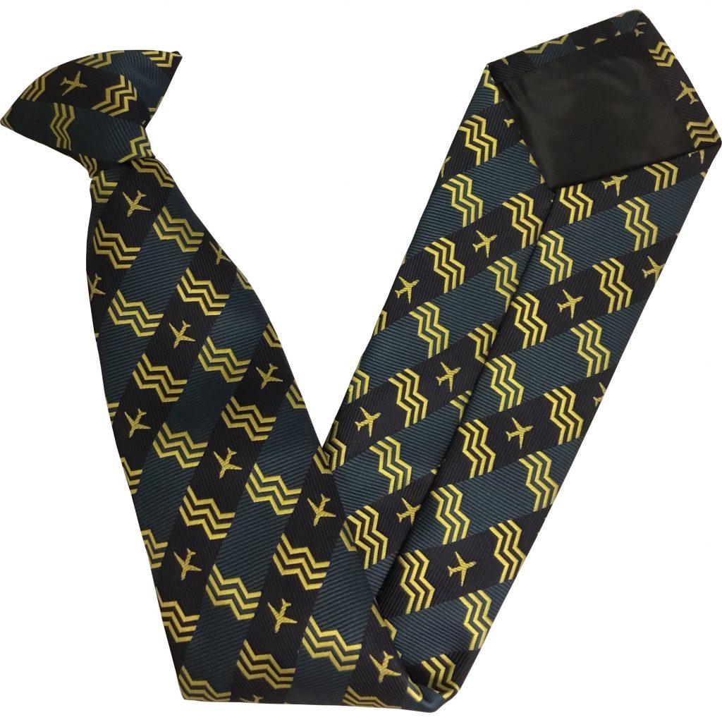 Pilot Navy Blue and Green Clip On Tie Stripes and Aircraft – Wrexham ...